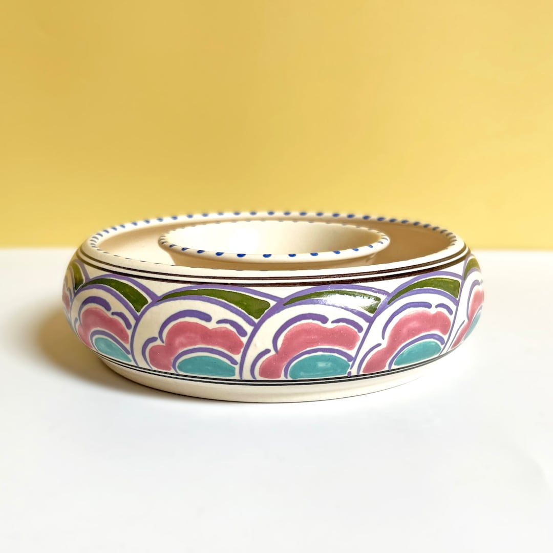 Vintage Honiton Pottery Posy Bowl: Art Deco Floral Ring Vase - Etsy