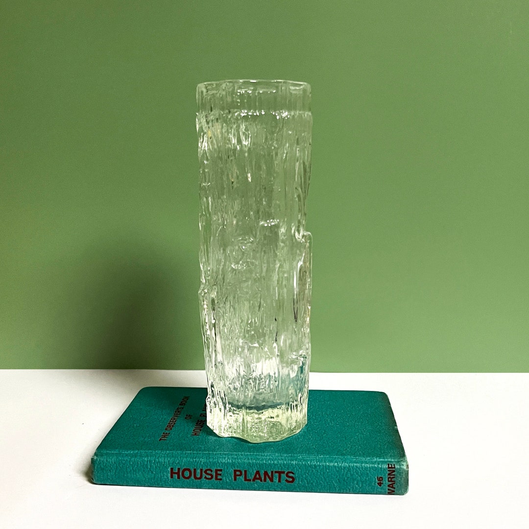 Ravenhead Glass Vase Bark Textured Glass 1970s Midcentury - Etsy