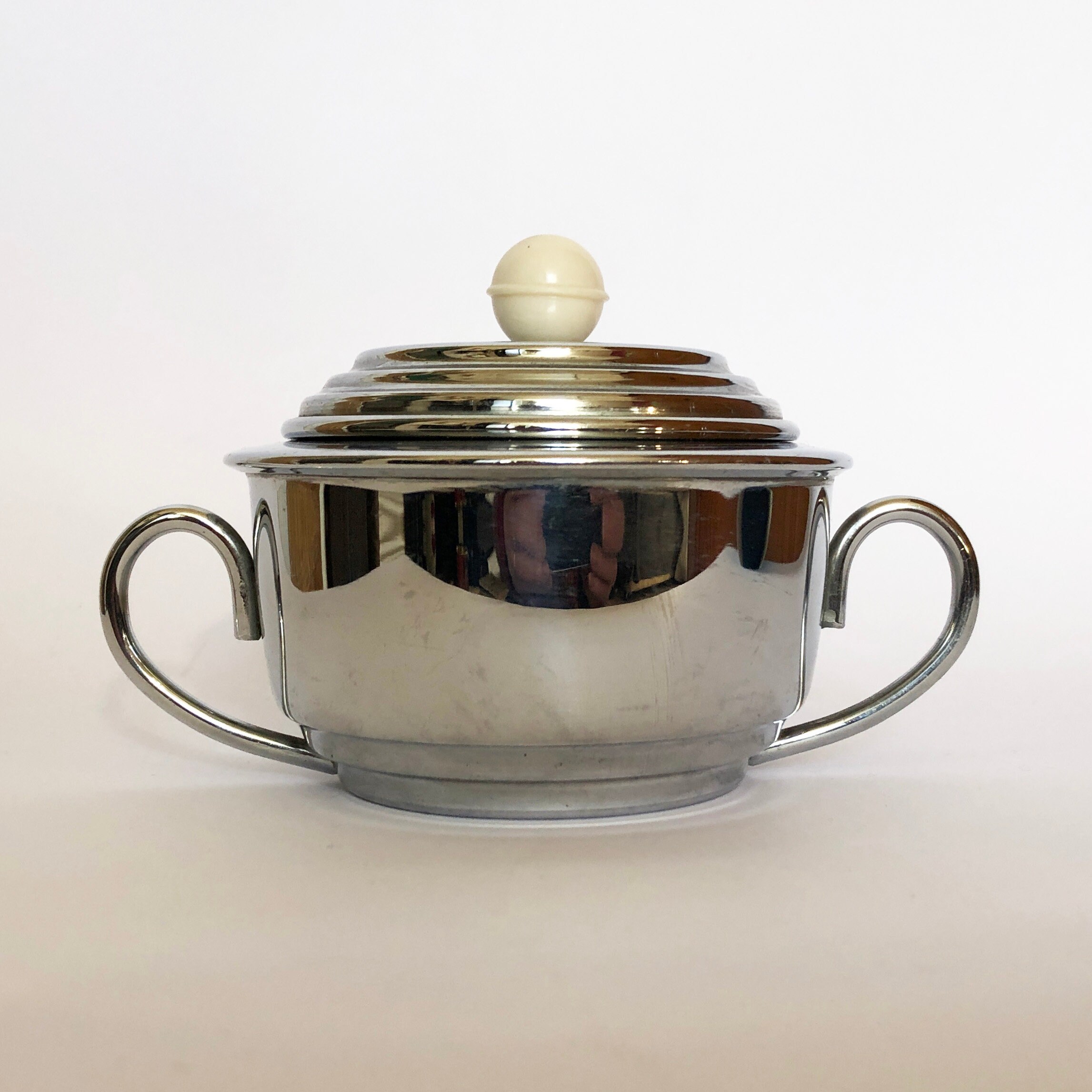 Art Deco Chrome Heatmaster Sugar Bowl and Lid With Cream Bakelite ...