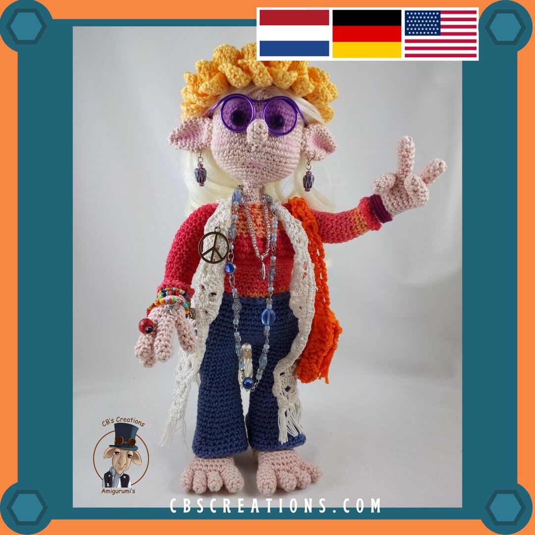 Create Your Own Hippie Icon: Joni the Hippie Elf Amigurumi Crochet ...