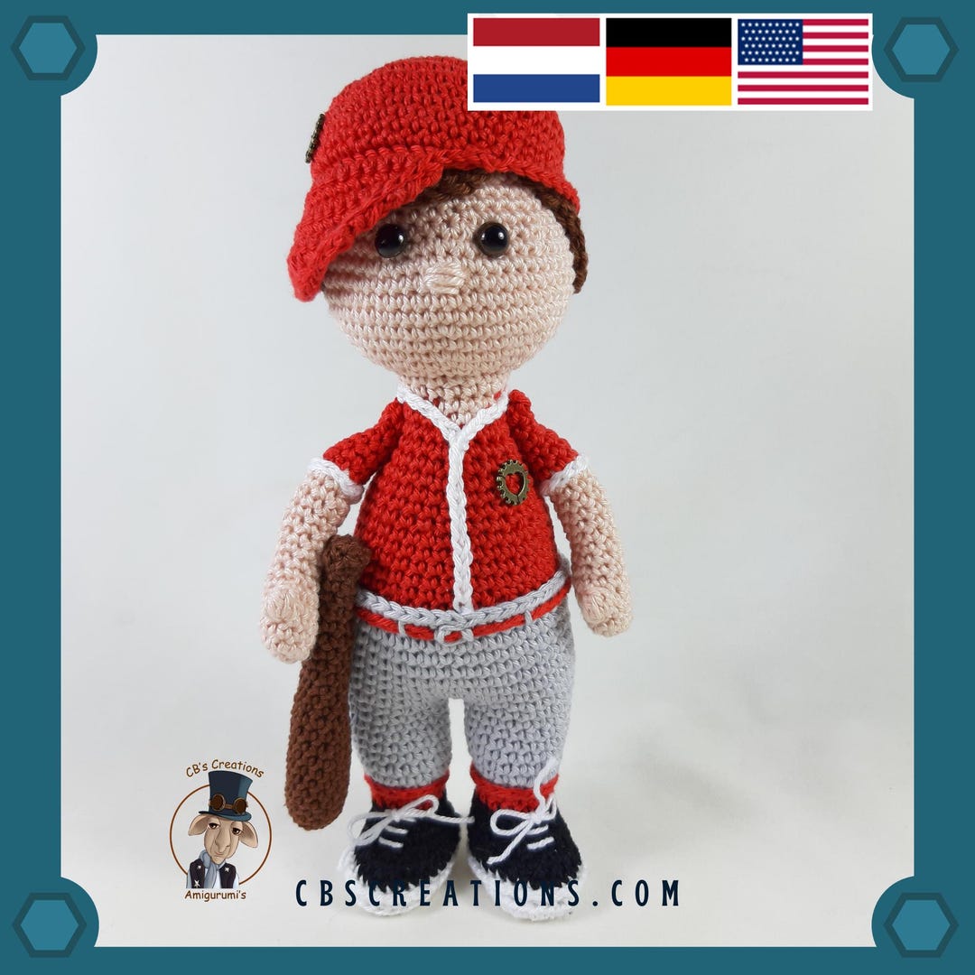 Crochet Pattern: Bobby Joe, the Sporty Amigurumi Baseball Hero of the ...