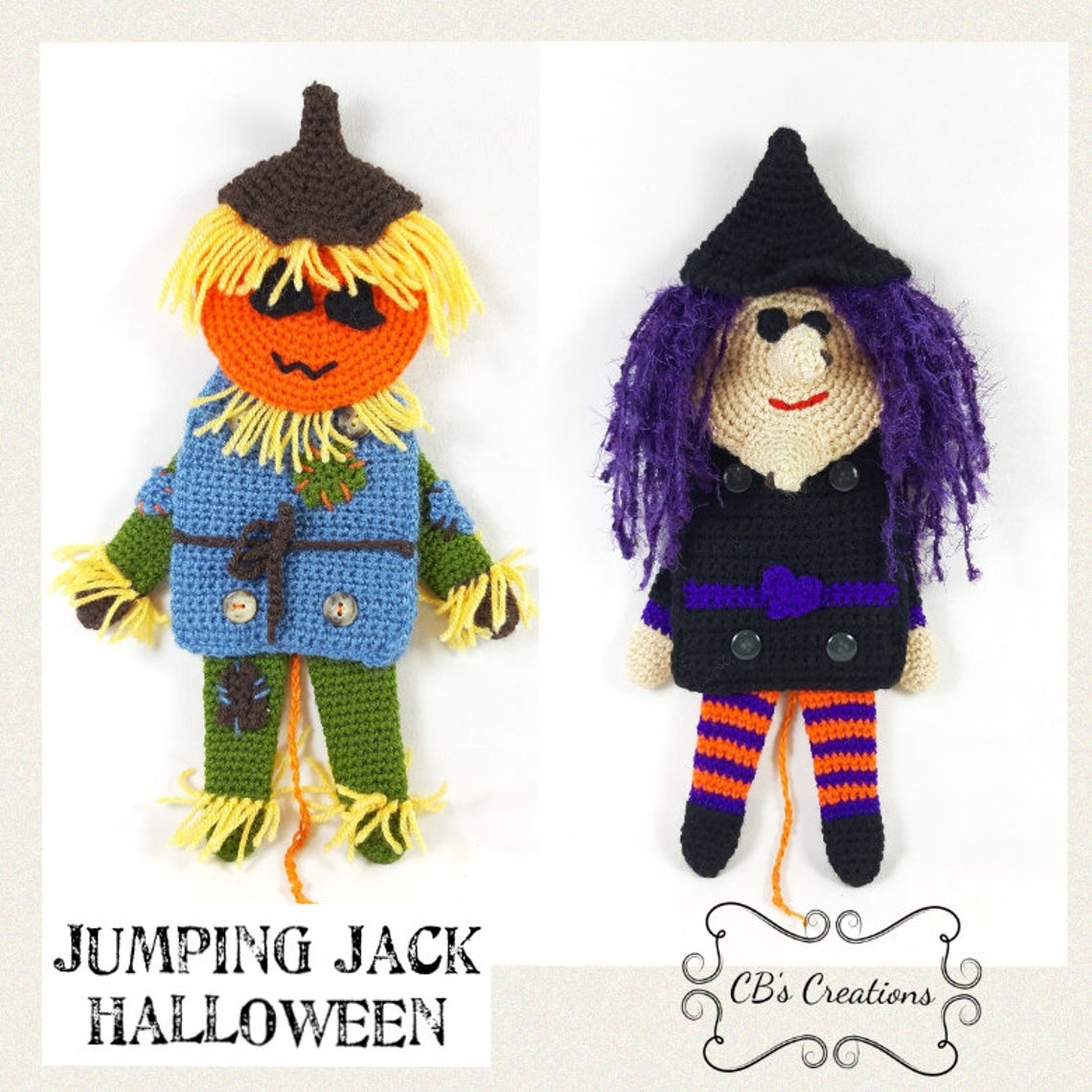 Jumping Jack Halloween Amigurumi Crochet Pattern Witch and | Etsy