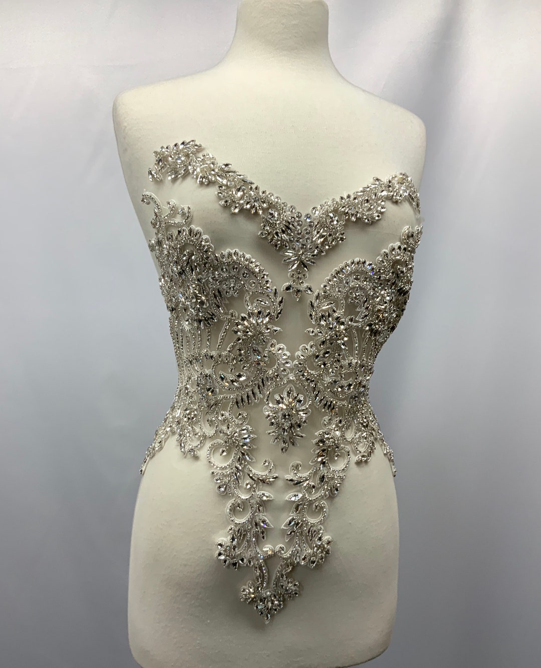 Designer Full Body Rhinestone Applique,bridal Dress Embroidery, Lovely ...