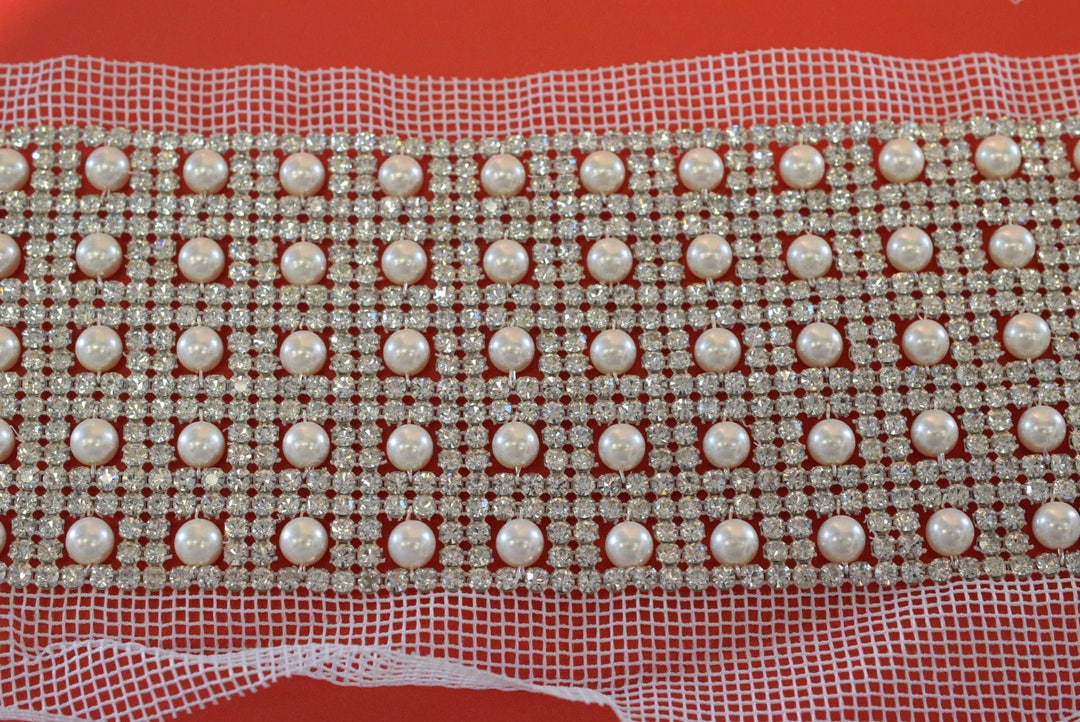 Crystal Rhinestone Trim by the Yard- Silver Bridal Banding- Crystal ...