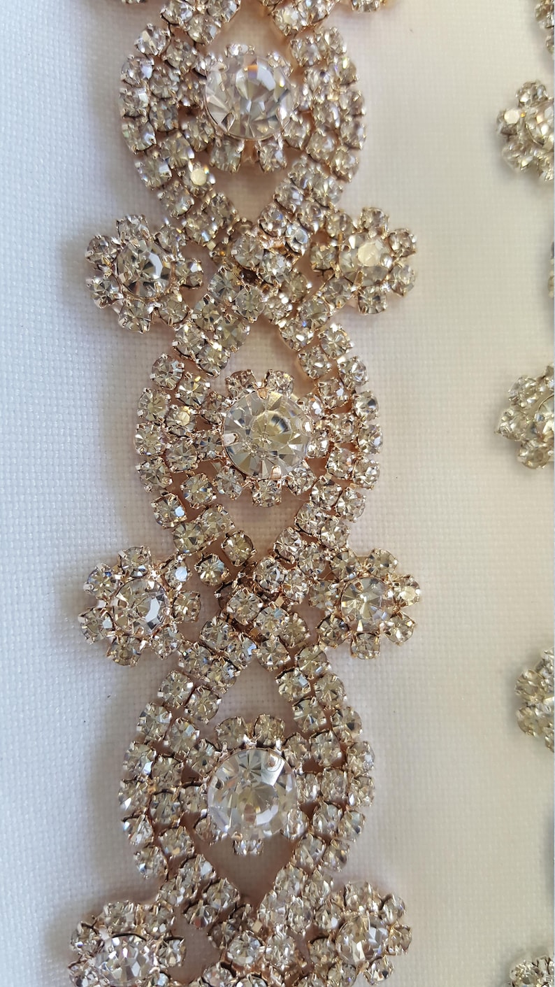 Rhinestone Trim/ Rhinestone Chain/ Formal Gown Belt/ - Etsy