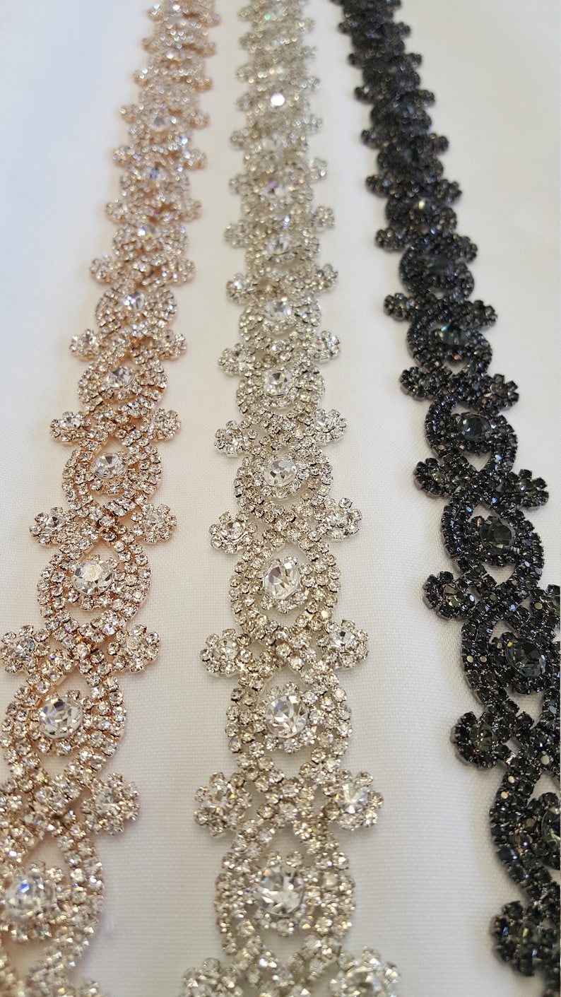 Rhinestone Trim/ Rhinestone Chain/ Formal Gown Belt/ - Etsy
