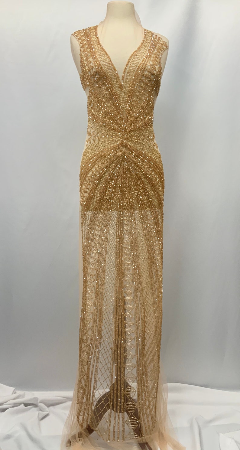 Designer Full Body Mesh Fabric Applique ,beaded Wedding Dress ...