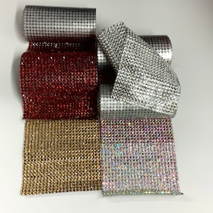 Rhinestone Sheets / Rhinestone Fabric , Wide 4.5 X36 Inches Glass Stone ...