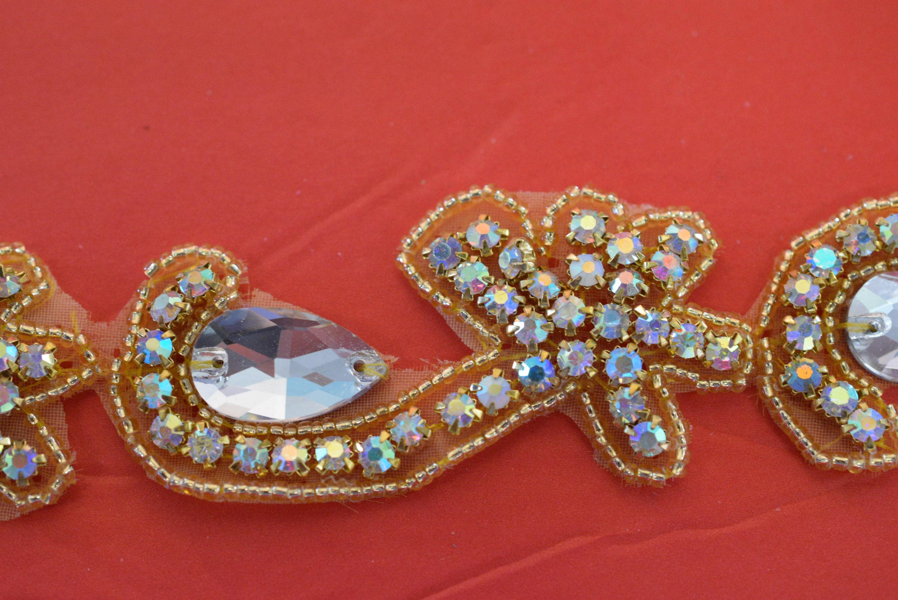 1 Yard Rhinestone Trim/ Rhinestone Chain/ Formal Gown Belt/ Rhinestone ...