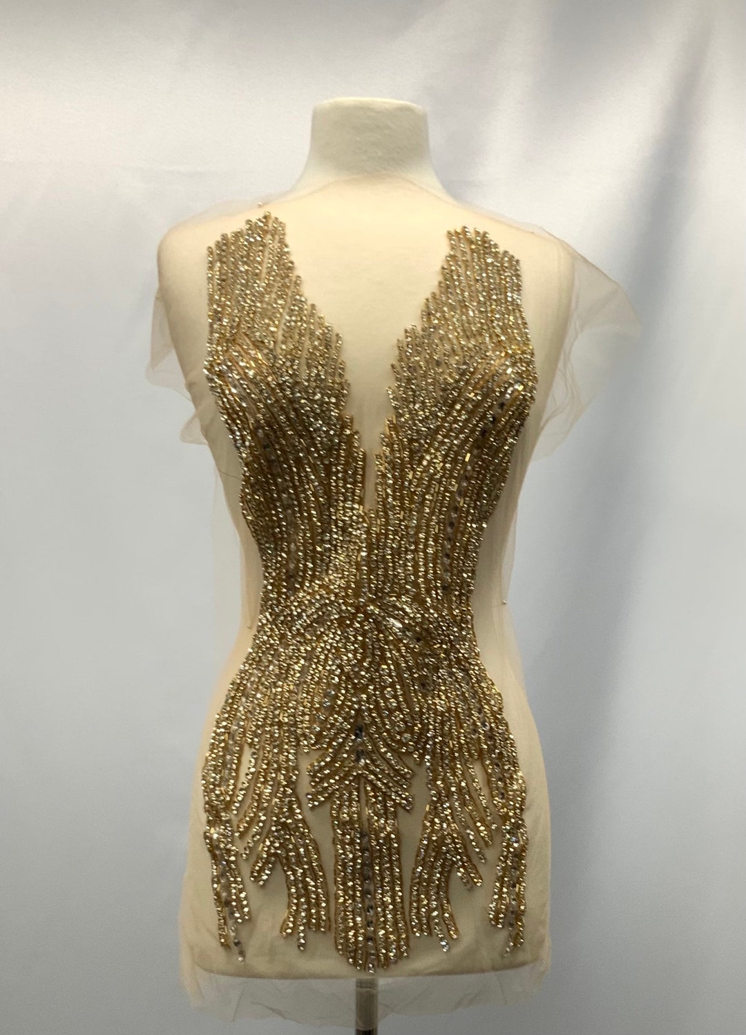 Rhinestone Applique,bridal Dress Embroidery on Tulle Mesh Lovely ...