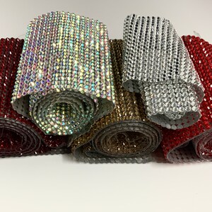 Rhinestone Sheets / Rhinestone Fabric , Wide 4.5 X36 Inches Glass Stone ...
