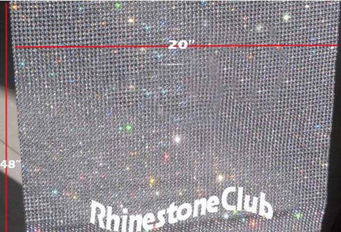 Rhinestone Sheets / Rhinestone Fabric , 46 Inches Long and 15 Inches ...