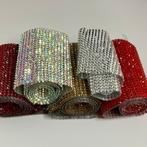 Rhinestone Sheets / Rhinestone Fabric , Wide 4.5 X36 Inches Glass Stone ...