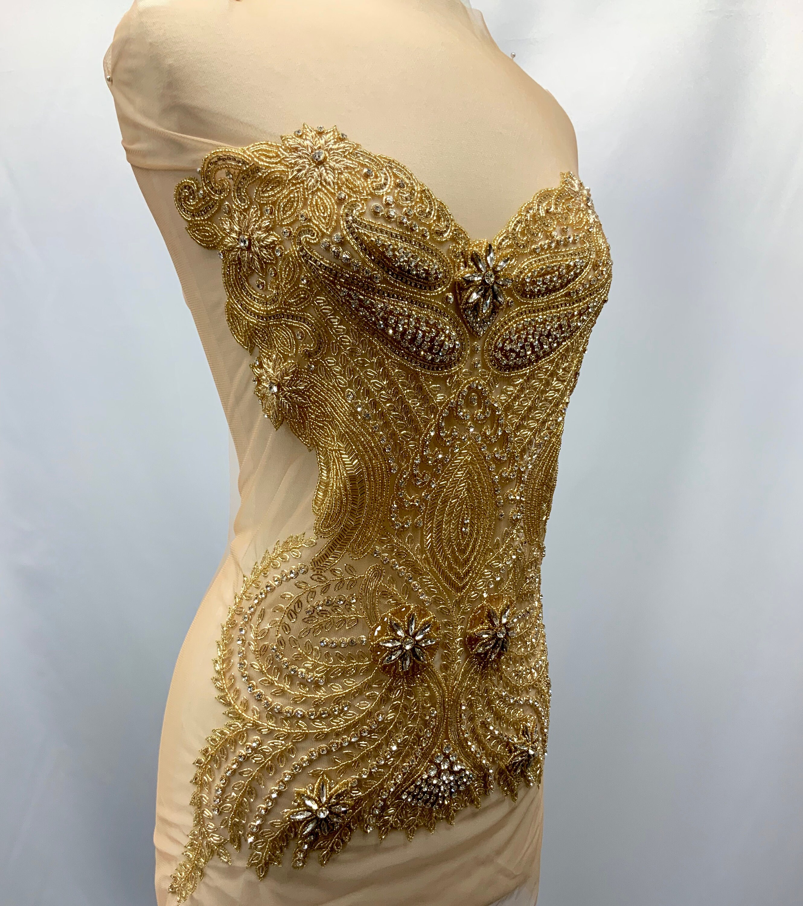 Rhinestone Beaded Dress Appliqueweddingpromsweet 1516 | Etsy