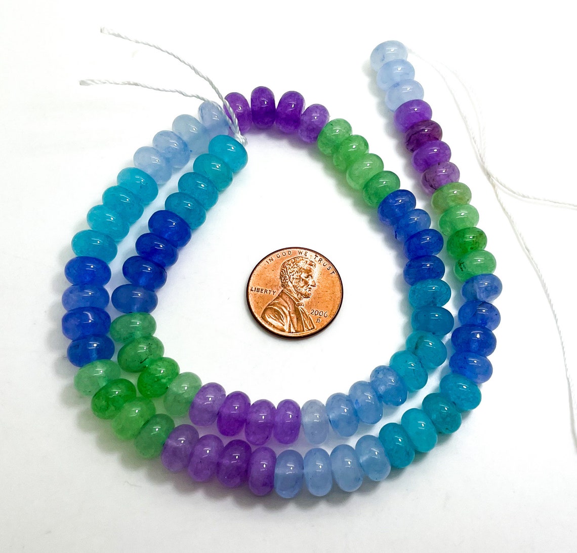 Rainbow Jade Green Blue Pink Purple Jade Polished 4mm X 6mm - Etsy