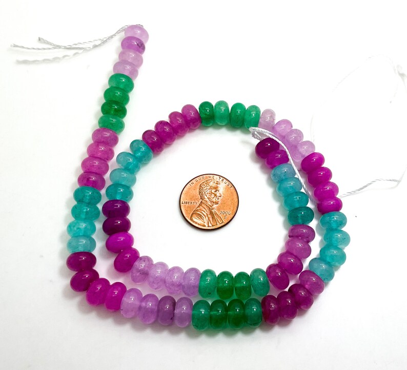 Rainbow Jade Green Blue Pink Purple Jade Polished 5mm X 8mm - Etsy