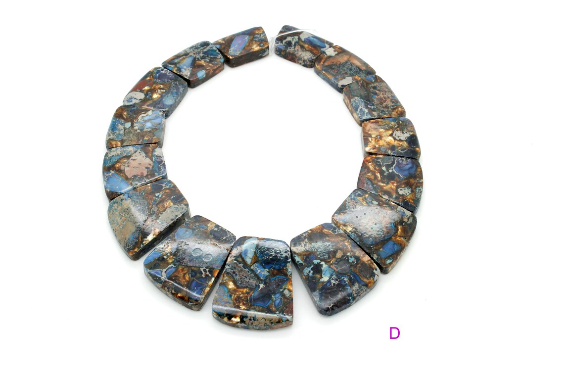 Imperial Jasper Flat Trapezoid Teeth Nugget Smooth Pink Nautral Loose ...