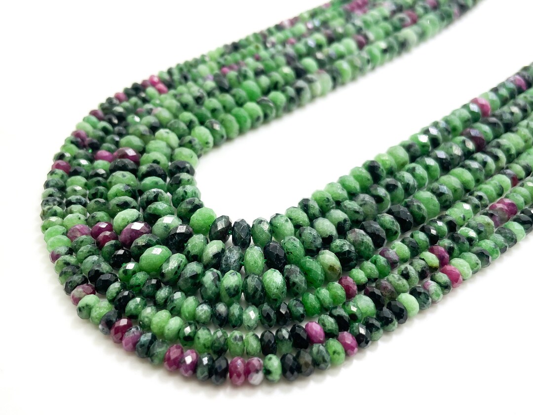 Ruby Zoisite Beads Faceted Rondelle Natural Ruby Zoisite 3mm - Etsy UK