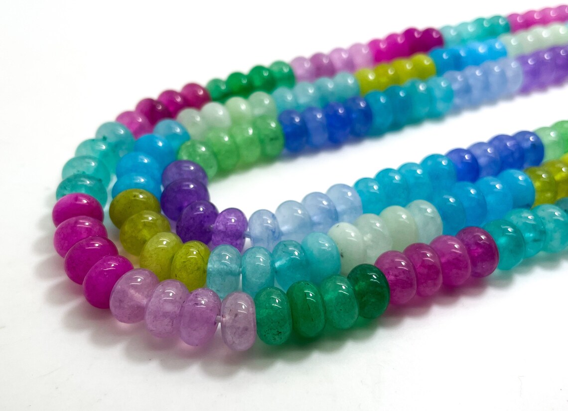 Rainbow Jade Green Blue Pink Purple Jade Polished 5mm X 8mm - Etsy
