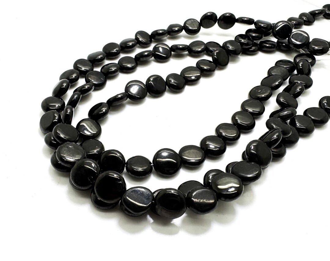 Natural Lignite Jet Beads: 8mm 10mm 12mm Smooth Round Gemstone Strand ...
