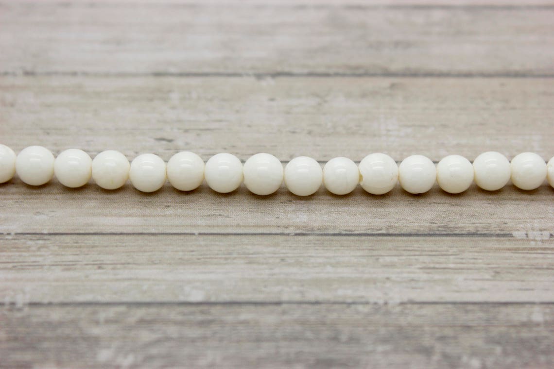 Natural Coral Beads, White Coral Round Ball Sphere Loose Beads Natural ...