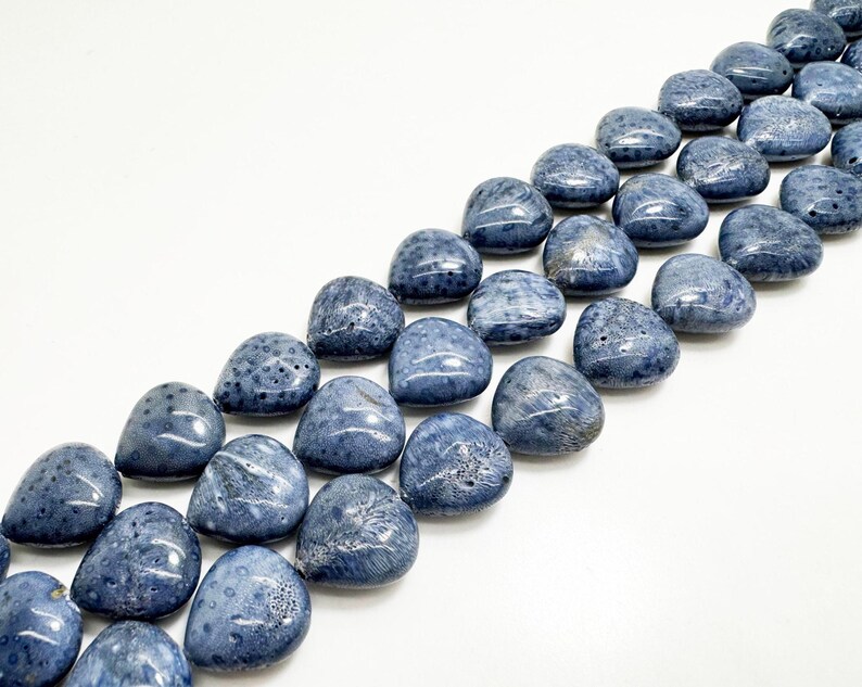 Natural Blue Coral Teardrop Beads Organic Freeform Teardrop Approx ...
