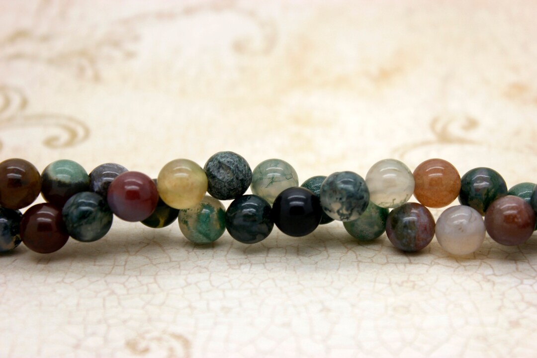 Natural Agate Beads, Fancy Agate Smooth Round Ball Sphere Natural ...