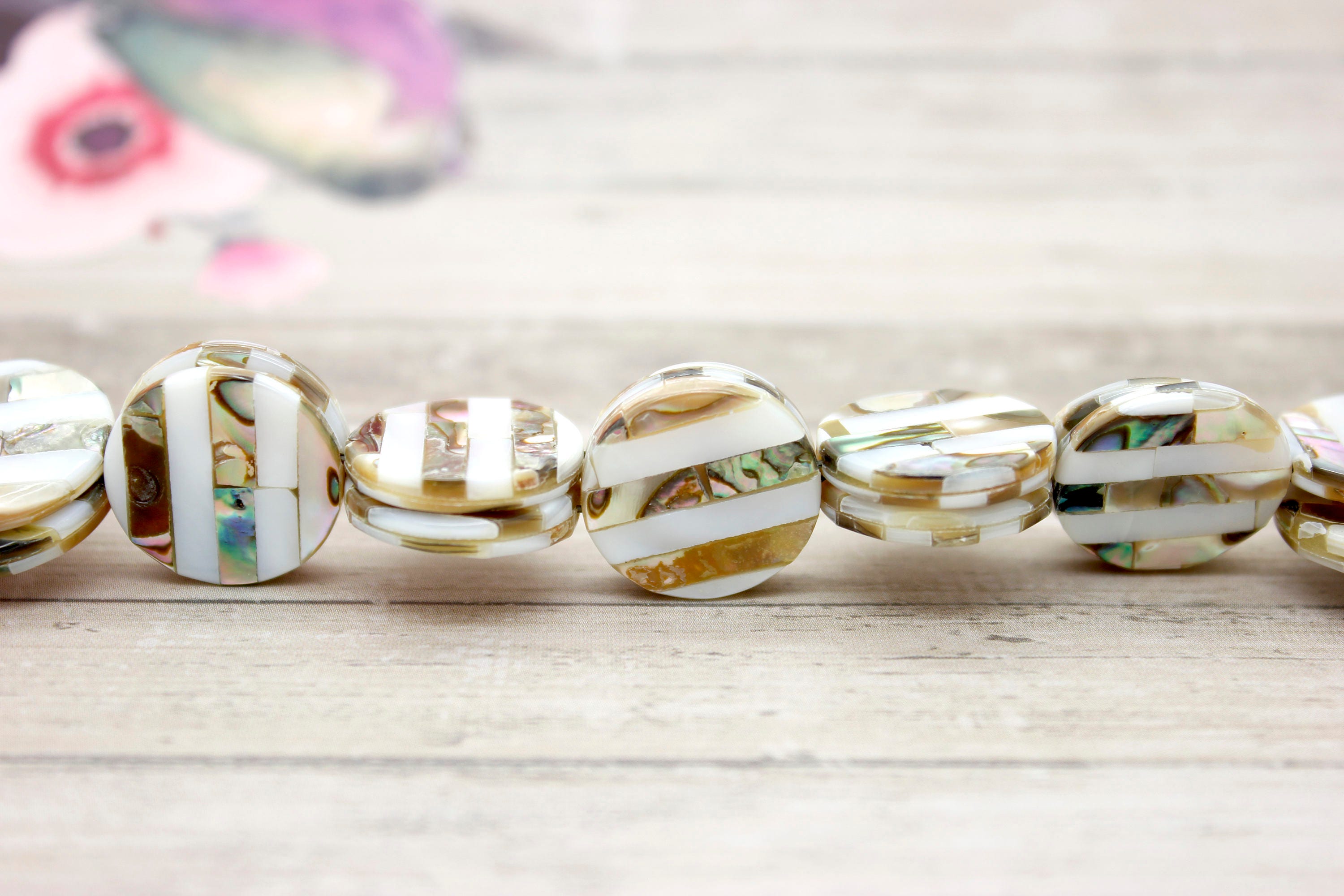 Abalone Shell Natural Abalone Shell Flat Round Beads Natural - Etsy