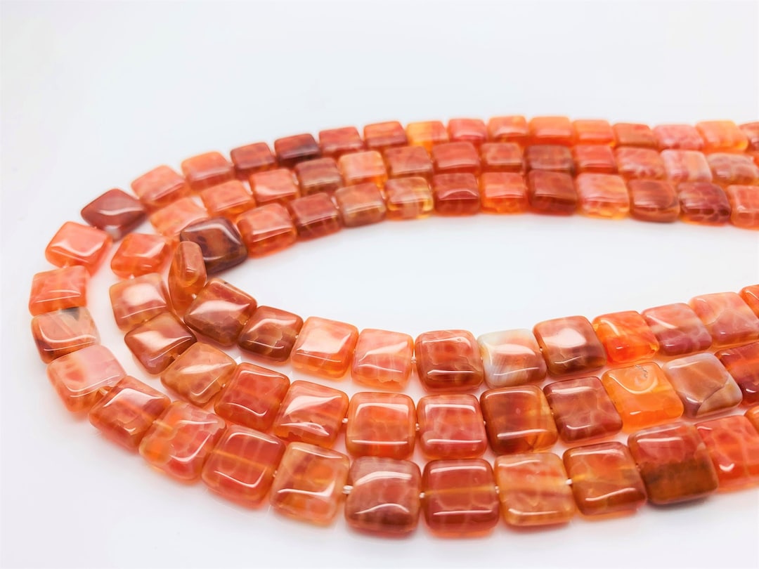 Fire Agate, Red Fire Agate Flat Polished Smooth Square Natural Gemstone ...