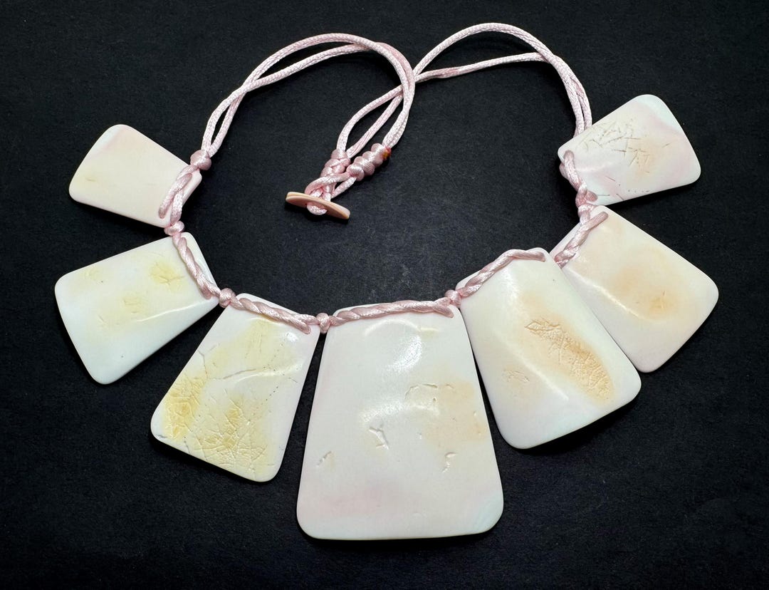 Handmade Pink Natural Queen Conch Trapezoid Beads Necklace - 20 Inch ...