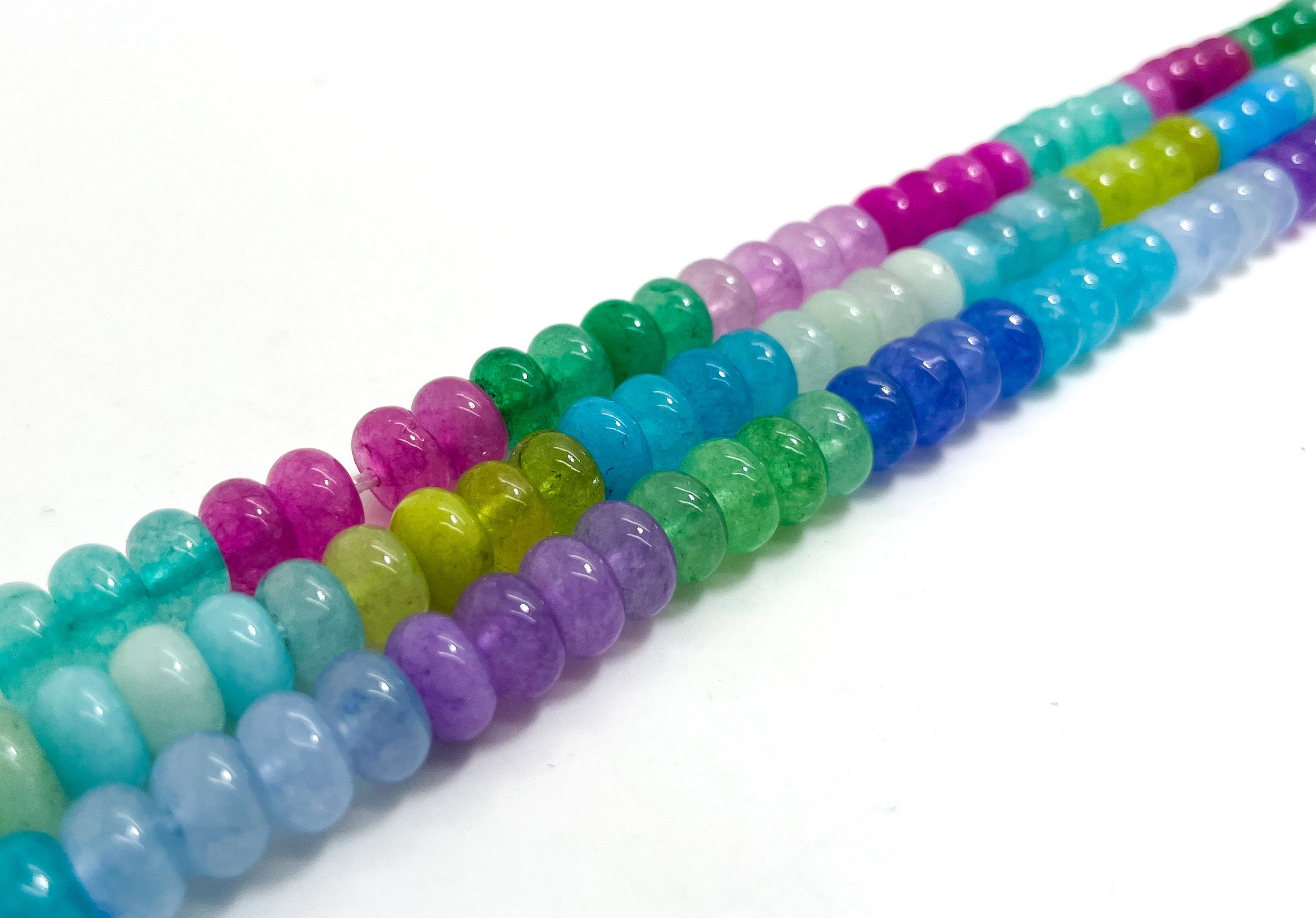 Rainbow Jade Green Blue Pink Purple Jade Polished 5mm X 8mm - Etsy