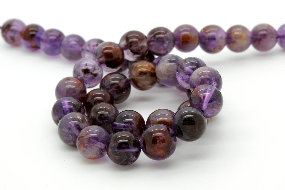 Genuine Super Seven Beads Purple Rutilated AAA Super Seven - Etsy Canada