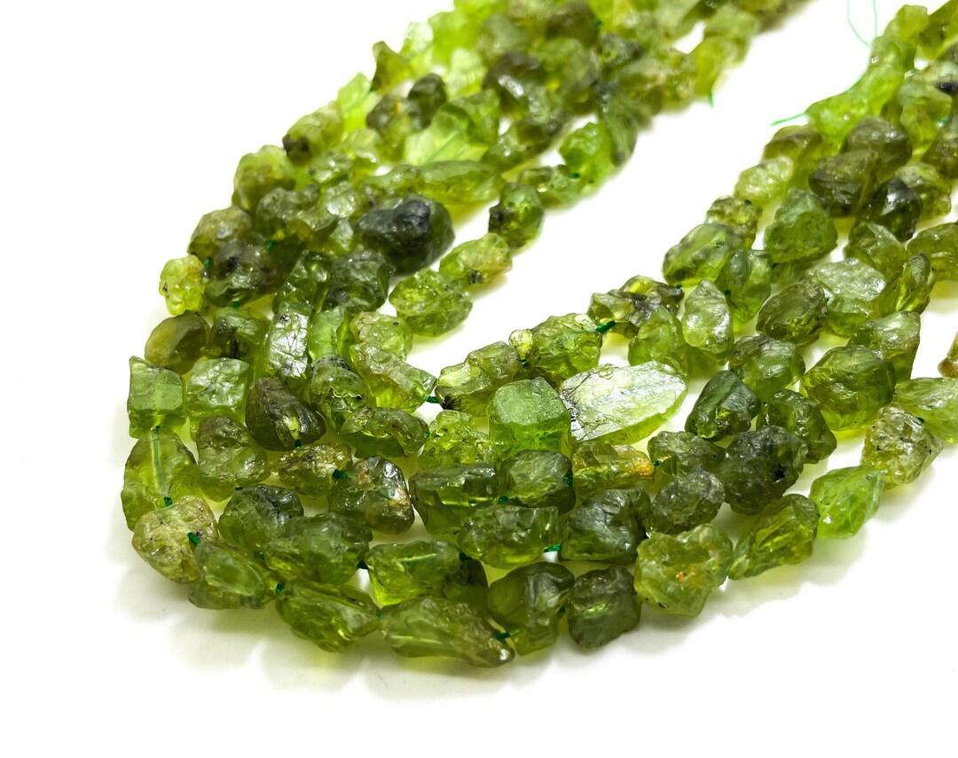 Natural Peridot Beads, Green Peridot Rough Nugget Pebble Chunks ...