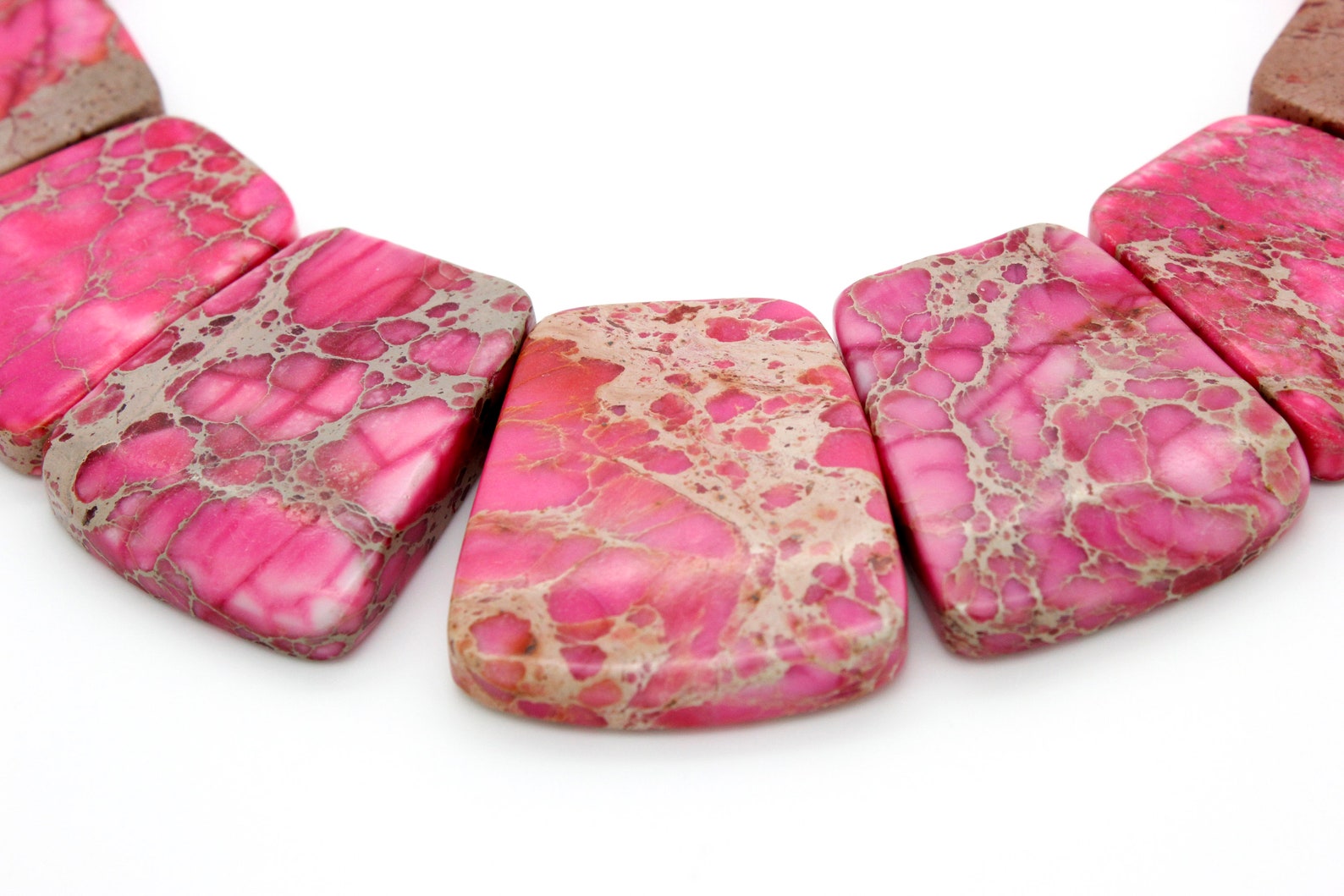 Imperial Jasper Flat Trapezoid Teeth Nugget Smooth Pink - Etsy