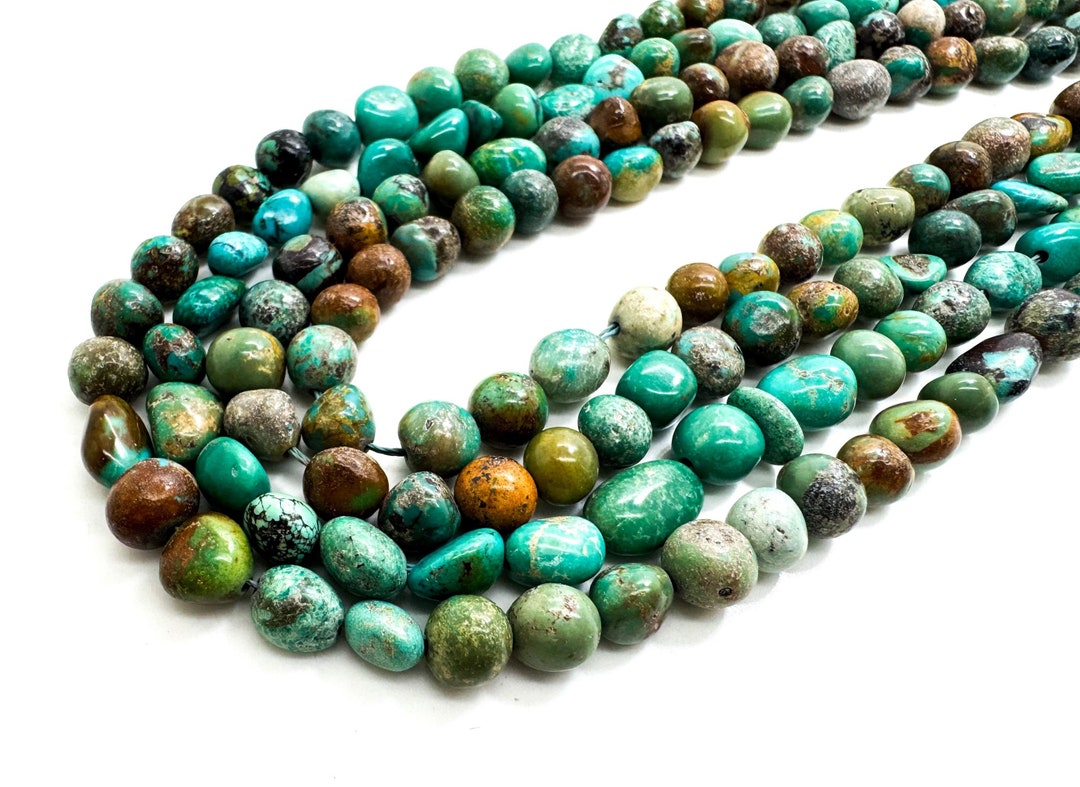 Genuine Blue Green Turquoise Smooth Polished 7mm ~ 8mm Nugget Pebble ...