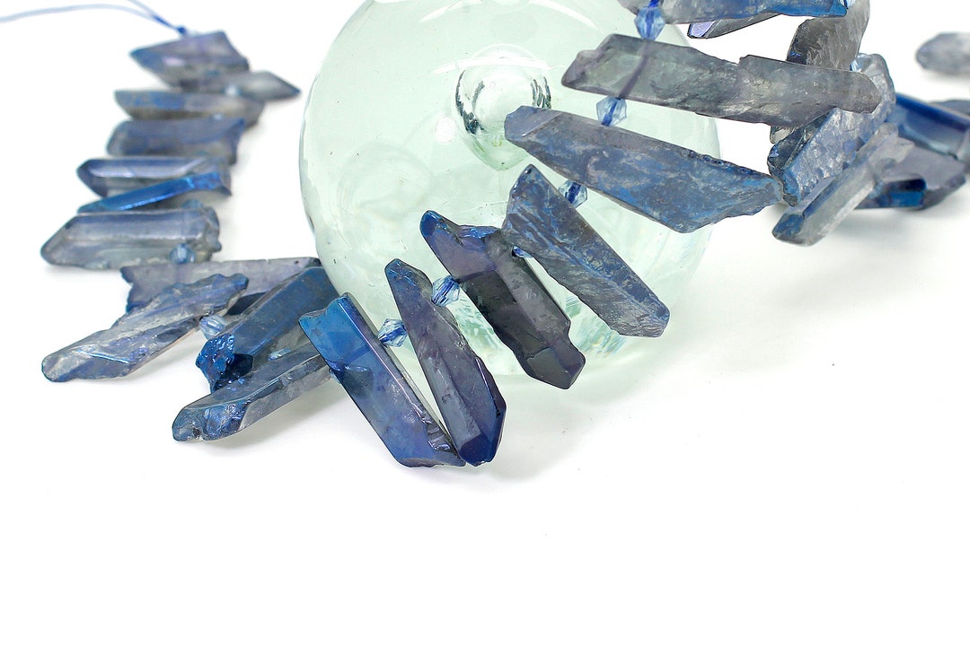 Blue Quartz Beads, Blue Transparent Lavender Quartz Chips Stick Nugget ...