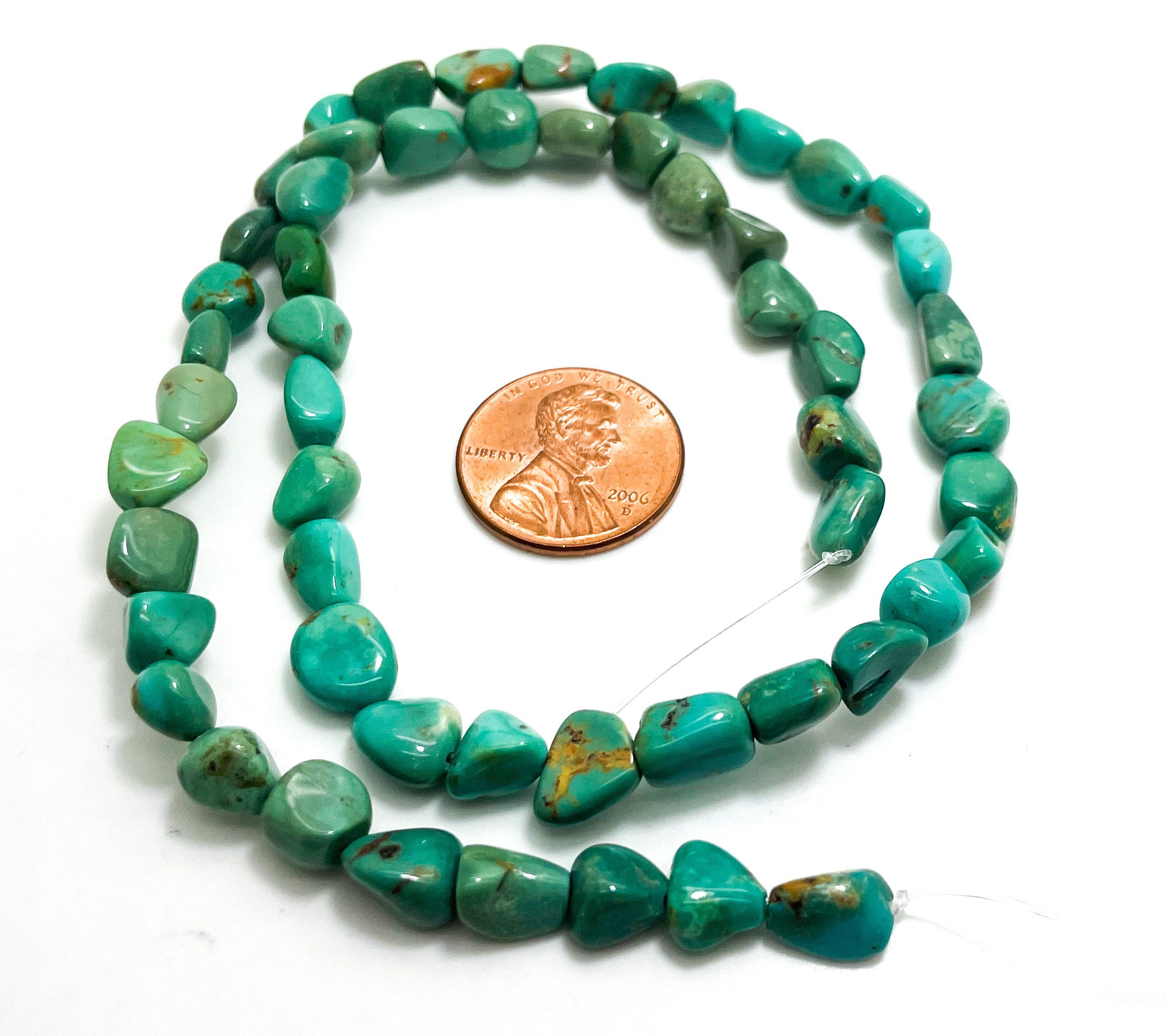 Natural Turquoise Beads Genuine Green Turquoise Smooth - Etsy