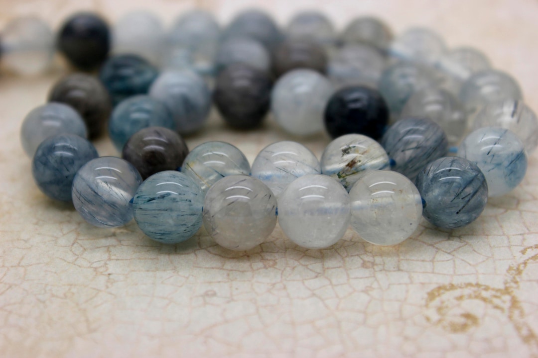 Natural Blue Quartz, Blue Quartz Rutilated Round Ball Sphere Beads ...