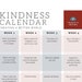 Printable Kindness Calendar Kindness Activities for Kids - Etsy