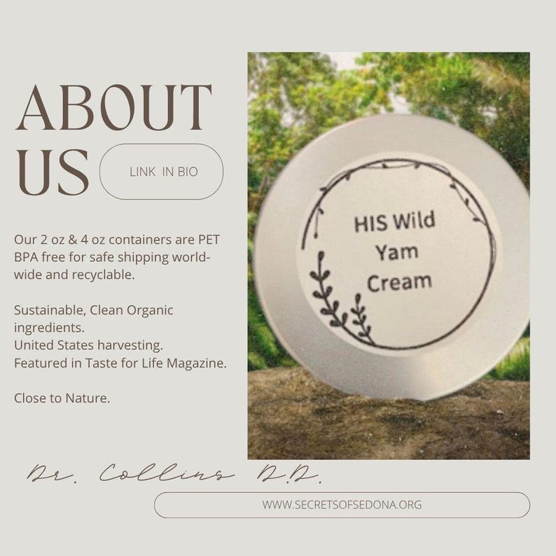 Artisanal His Organic Wild Yam Cream for Men, With Vitex, Saw Palmetto ...