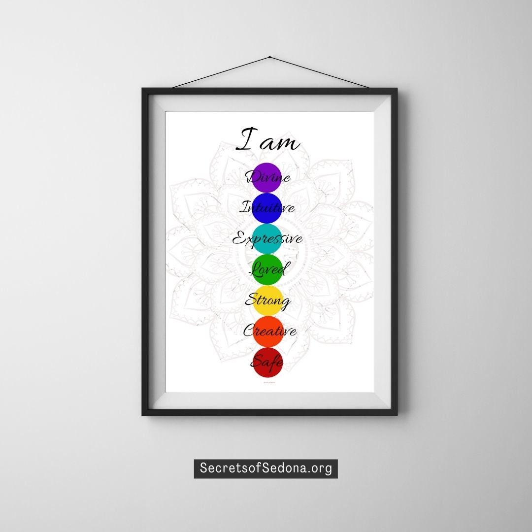 I Am Digital Download Chakra Poster for Printing at Home, Yoga Studio ...