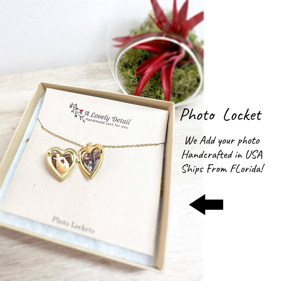 Personalized Heart Locket With Pictures Keepsake Romantic Pendant With ...