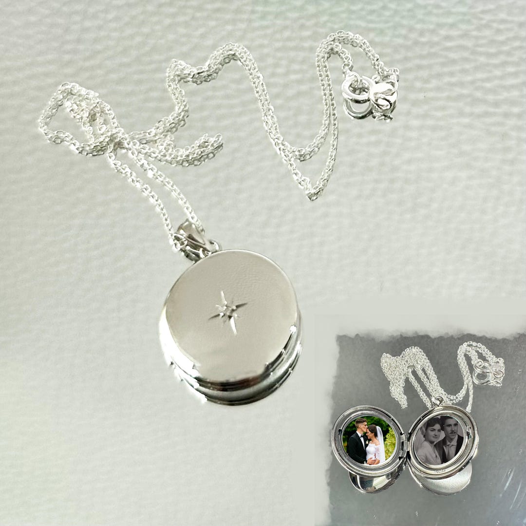 Photo Locket With Star Personalized Sterling Silver - Etsy