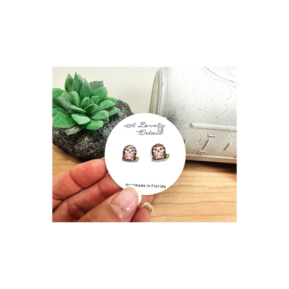 Hedgehog Earrings Minimalistic Light Weigh Studs - Etsy