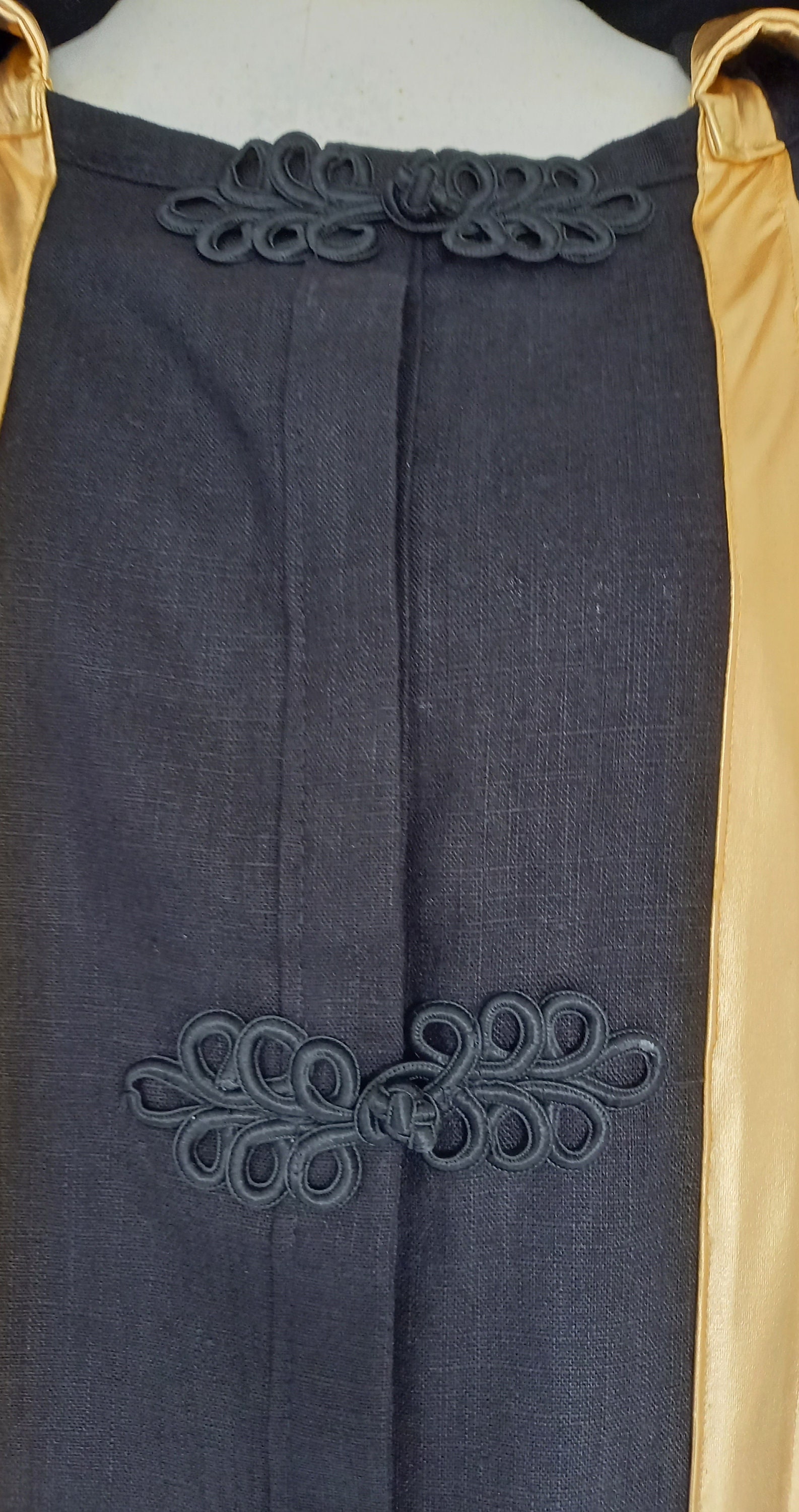 An Open Gold Trim Tau HOODED Robe/cloak/ Ritual /golden Dawn/magick ...