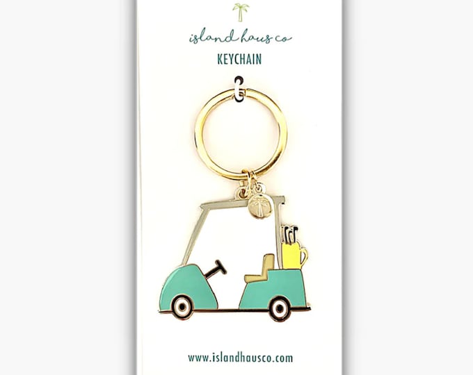 Golf; Golf Cart; Keychain; Coastal Gift; - Etsy