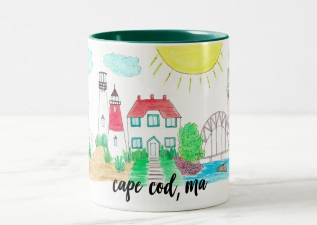 Cape Cod, MA Coffee Mug; Cape Cod Mug; Coffee Mug; Coastal Mug; - Etsy
