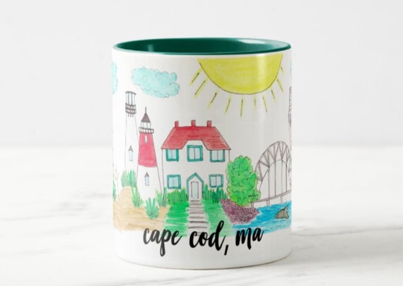 Cape Cod MA Coffee Mug Cape Cod Mug Coffee Mug Coastal - Etsy