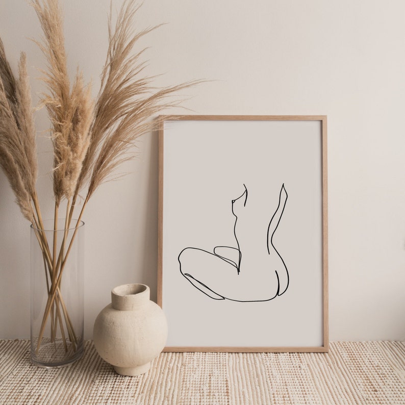 Gallery Printable Minimalist Female Set Of 3 Line Art Erotic Etsy