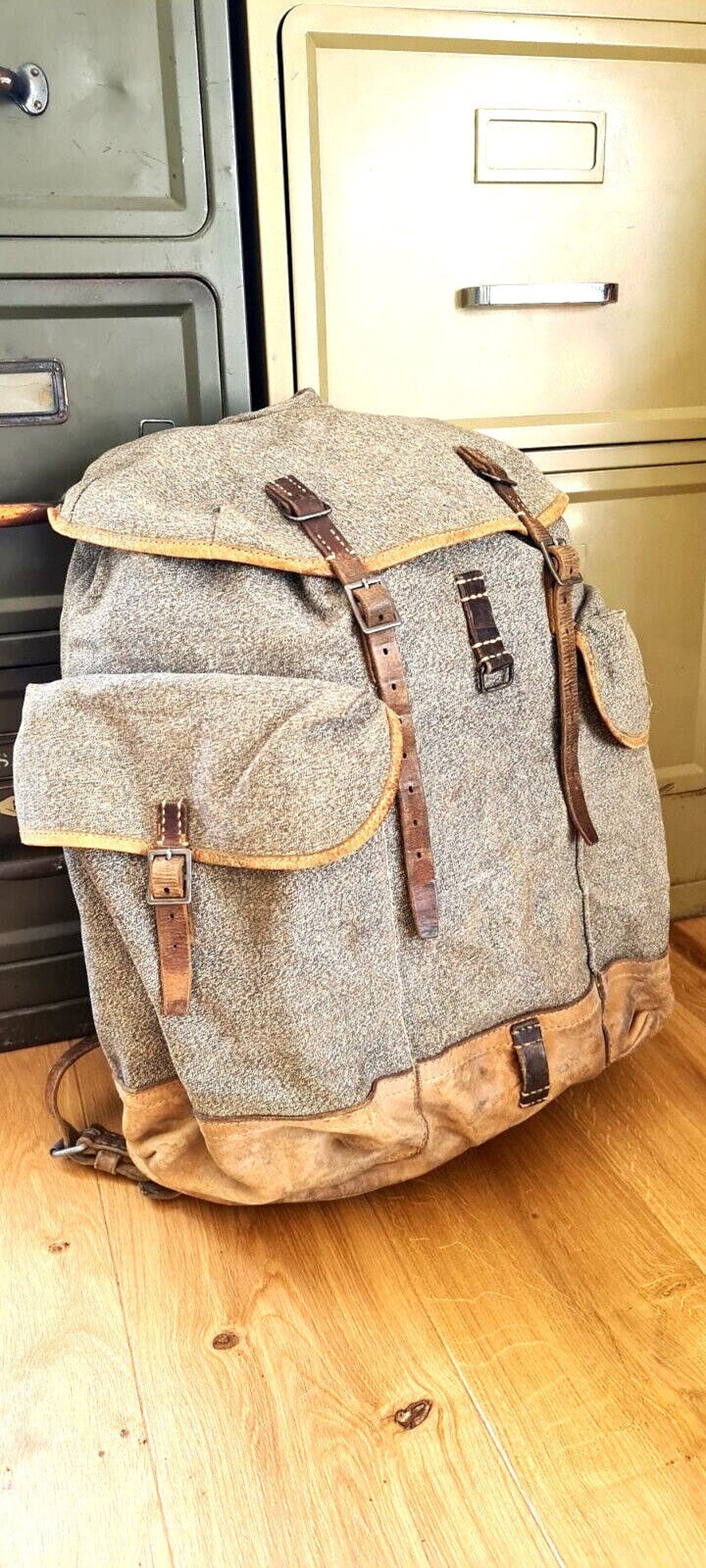 VINTAGE Original Swiss Army Military Backpack Mountain Infantry Hunting ...